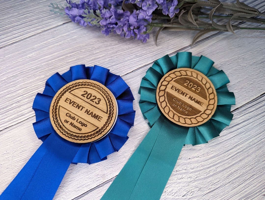 Personalised Wooden Rosette's | Free Design Service | Customised 90mm ...