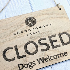 Personalised Wooden Open and Closed Dog Friendly Sign for Business ...