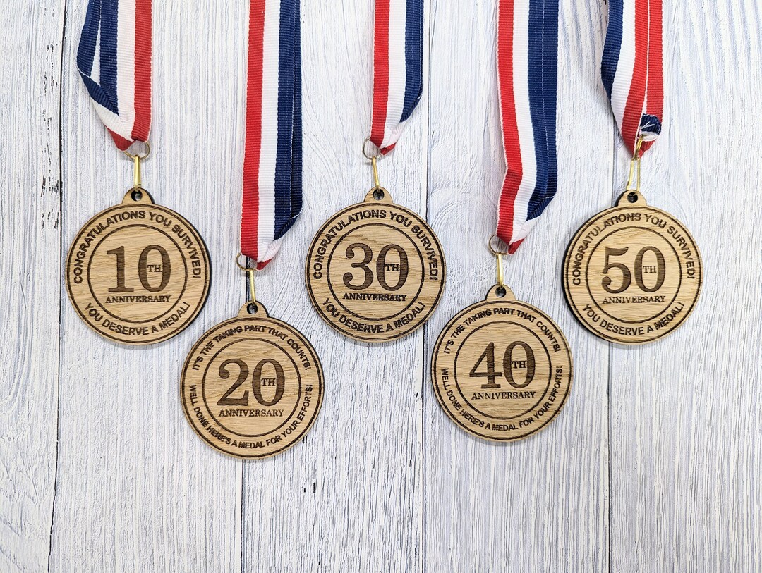 Humorous Anniversary Survival Medal - Celebrating Years Together! - Etsy UK