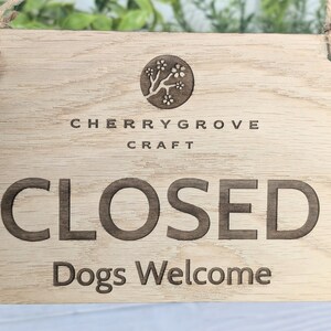 Personalised Wooden Open and Closed Dog Friendly Sign for Business ...