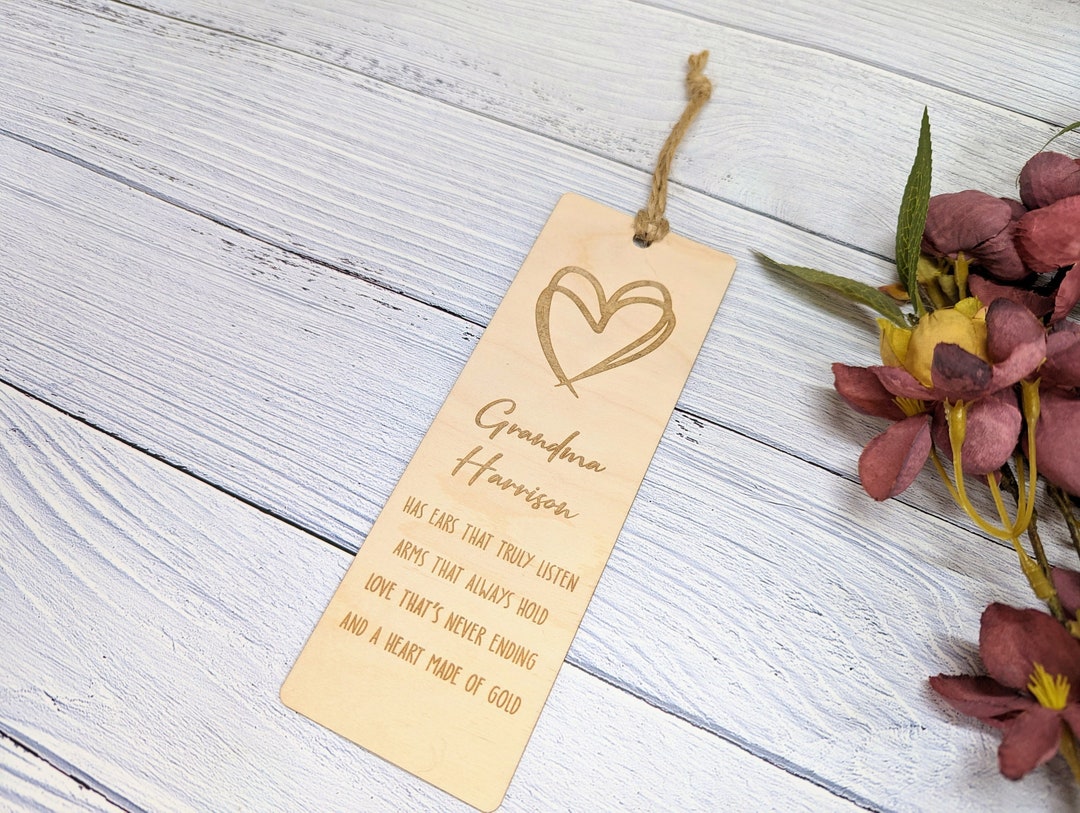 Personalised Wooden Bookmark for Grandparents With Poem - Unique Gift ...