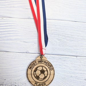 Custom Football-themed Wooden Medals - Personalised Sports Awards for ...