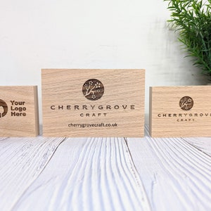 Custom Logo Engraved Solid Oak Block: Personalised Freestanding Sign - Etsy