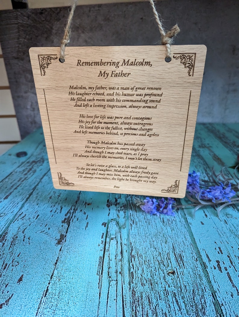 Personalised Wooden Poem Sign, Extra Large Professional Poem Writing ...