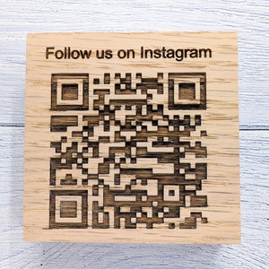 QR Code Solid Oak Blocks - Personalised Oak Blocks - QR Code - Custom ...