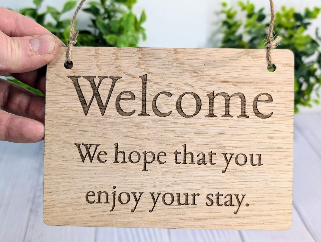 Welcome Sign, Bnb Guest Wooden Wall Decor, Holiday Cottage Rental Home ...
