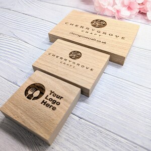 Custom Logo Engraved Solid Oak Block: Personalised Freestanding Sign - Etsy