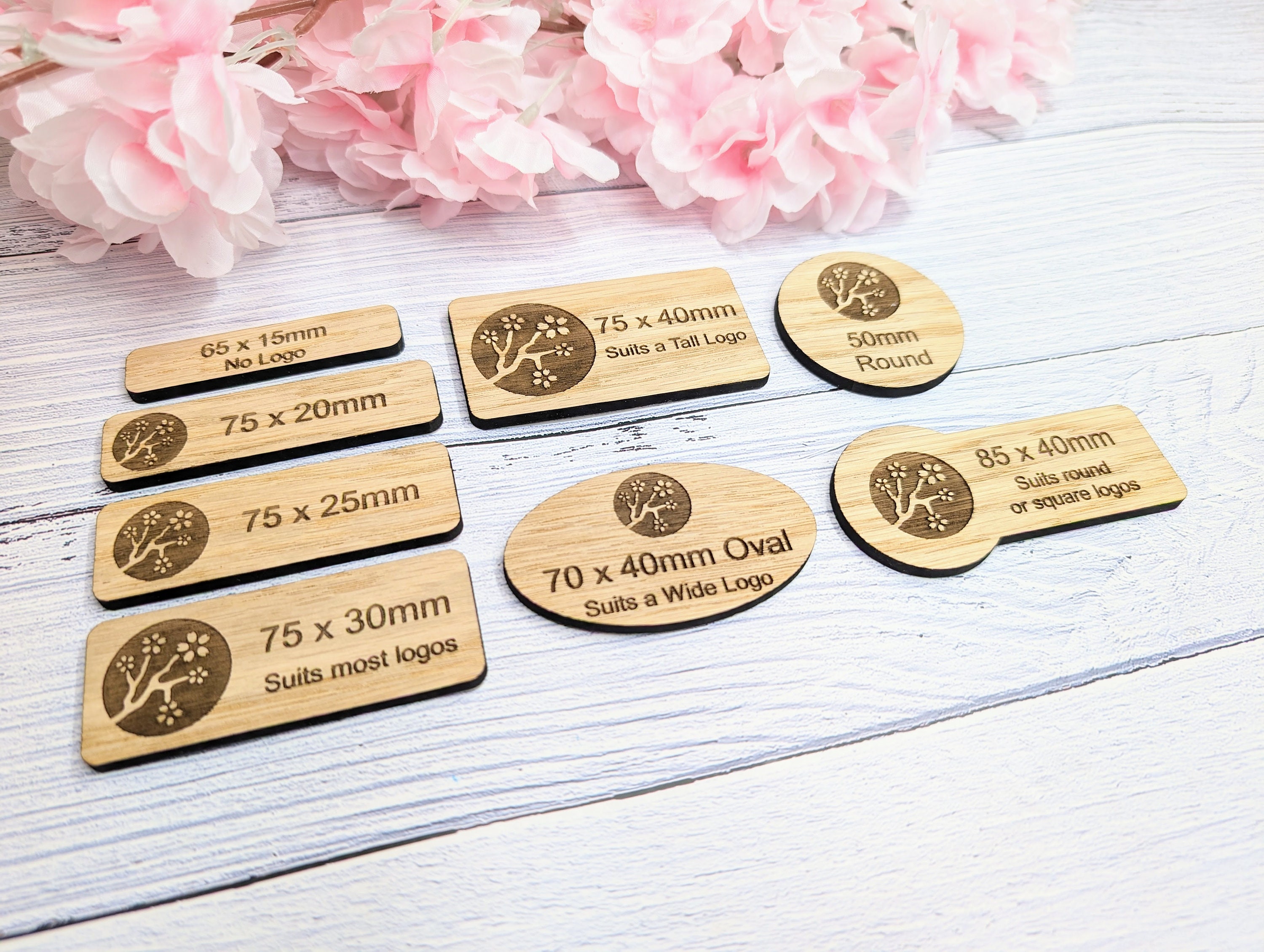 Wooden Name Badges, Custom Oak Veneered - Business & Retail, Eco ...