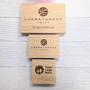 Custom Logo Engraved Solid Oak Block: Personalised Freestanding Sign - Etsy