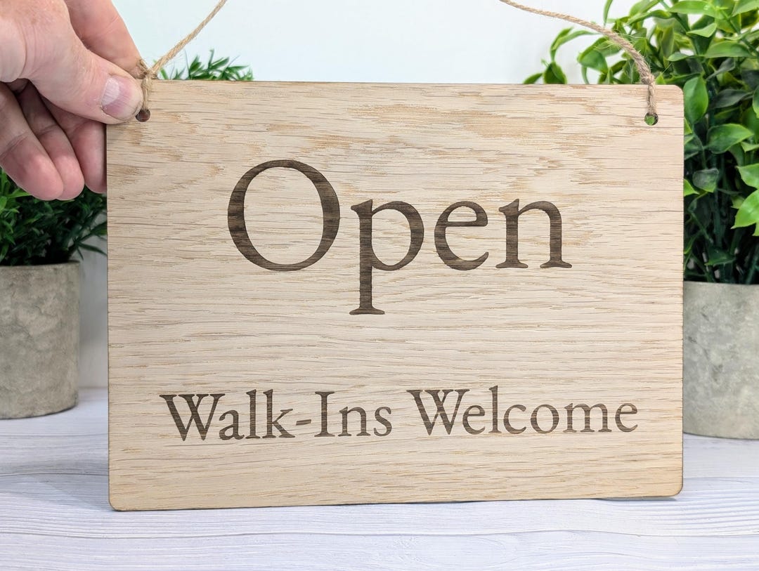 Wooden Open and Closed Sign for Business - Eco-friendly 2 Sided Oak ...