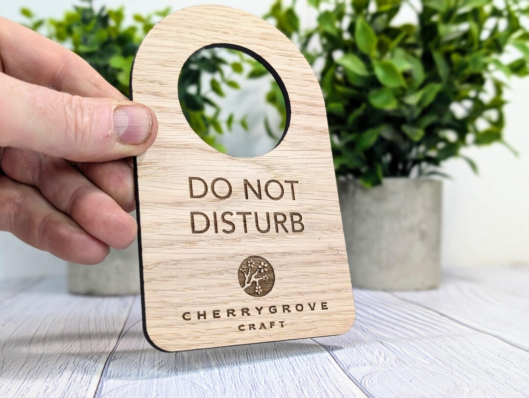 Do Not Disturb Wooden Door Hanger - Personalised Door Sign With Logo ...