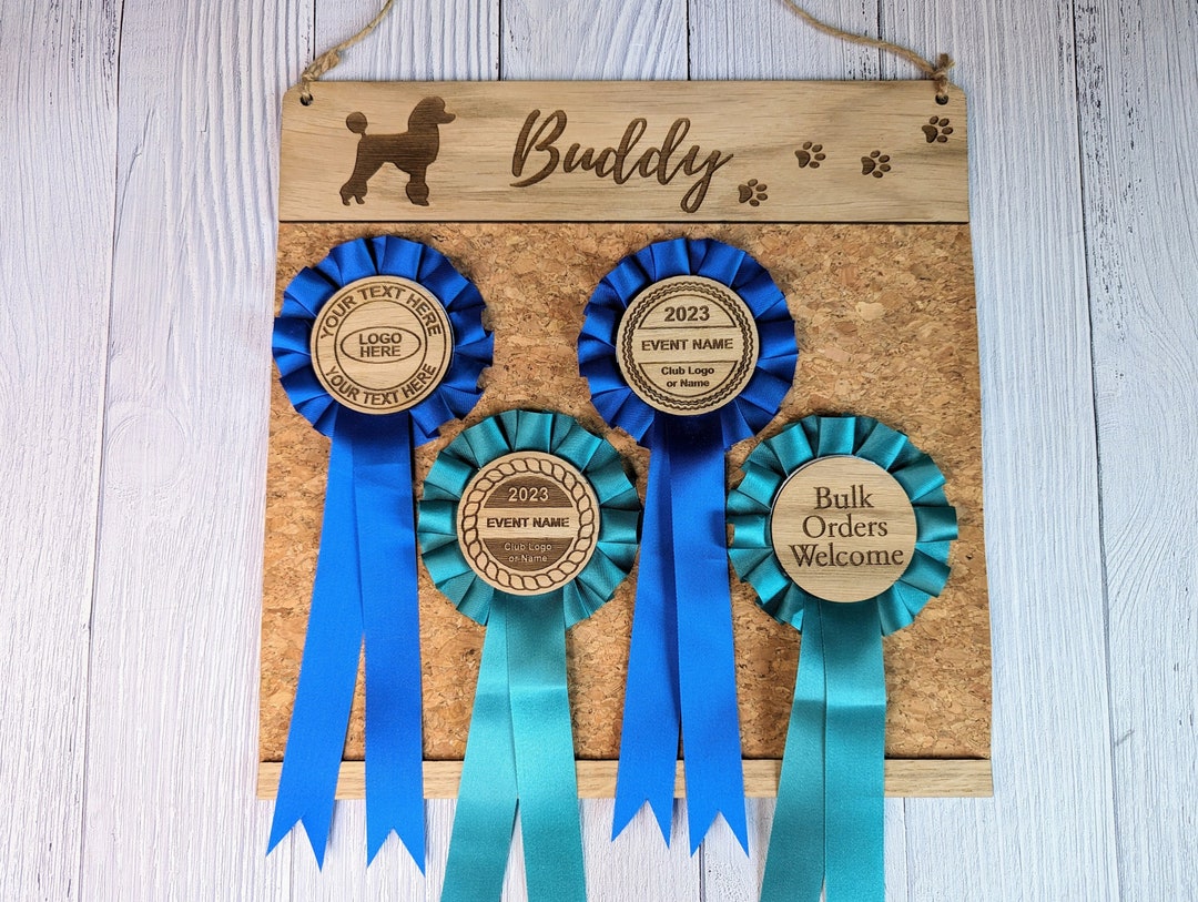 Personalised Wooden Poodle Rosette Holder | Add Your Dog's Name ...