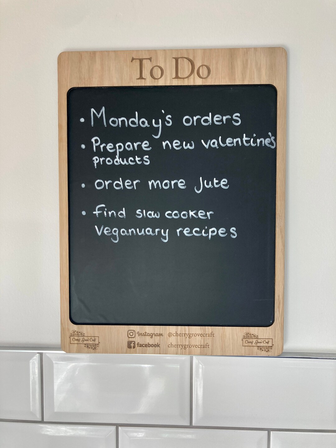 Personalised Wooden Blackboard Custom Chalkboard Logo Blackboard Oak ...