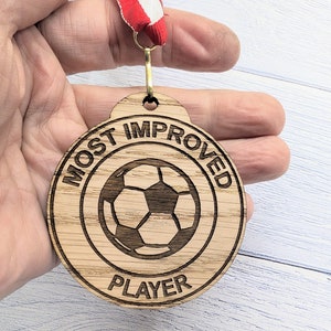 Custom Football-themed Wooden Medals - Personalised Sports Awards for ...