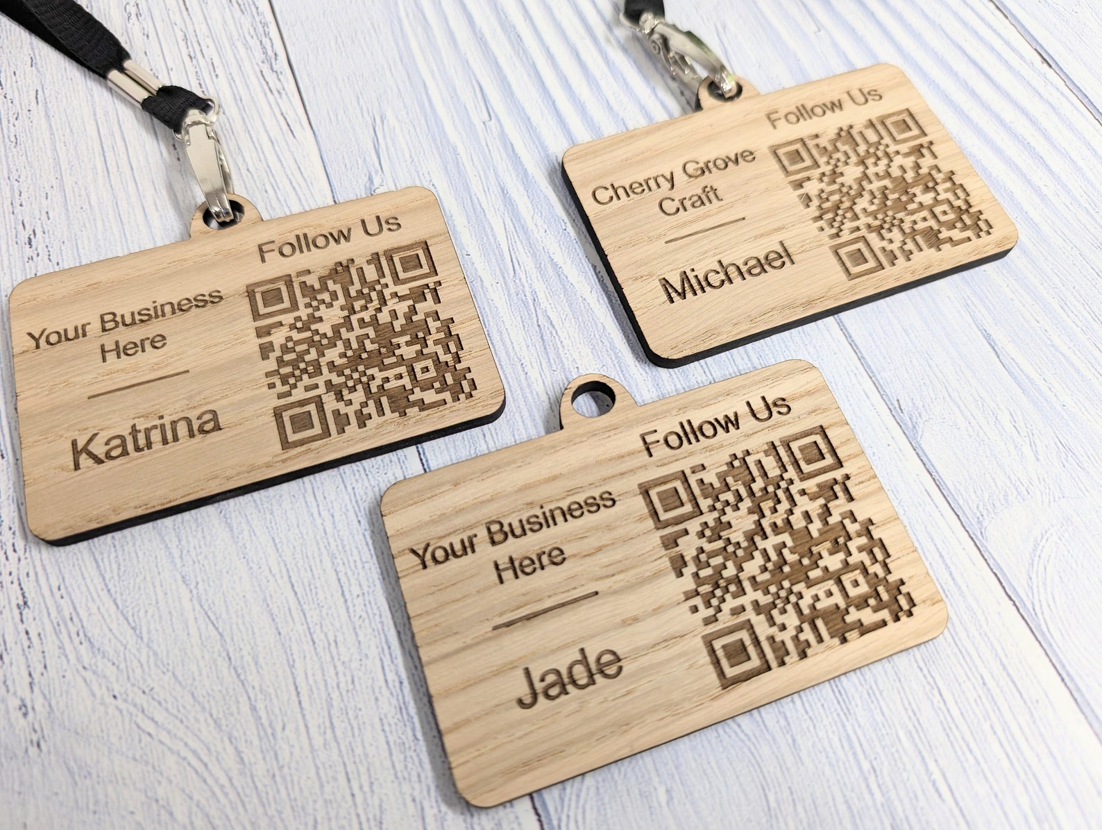 Interactive QR Code Eco-friendly Name Badges With Eco Lanyards ...