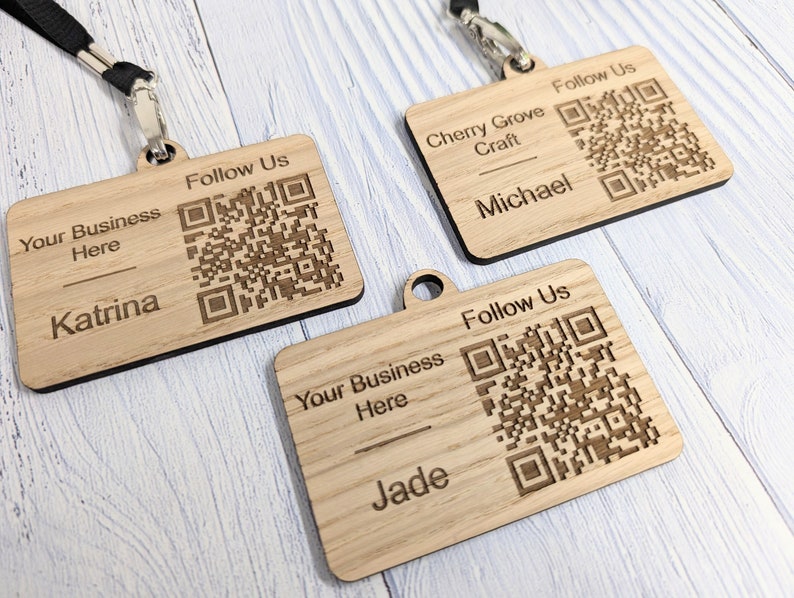 Interactive QR Code Eco-friendly Name Badges With Eco Lanyards ...