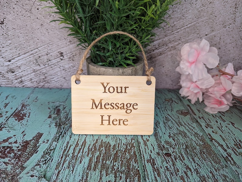Personalised Bamboo Sign: Engraved Eco-friendly Plaque - Etsy