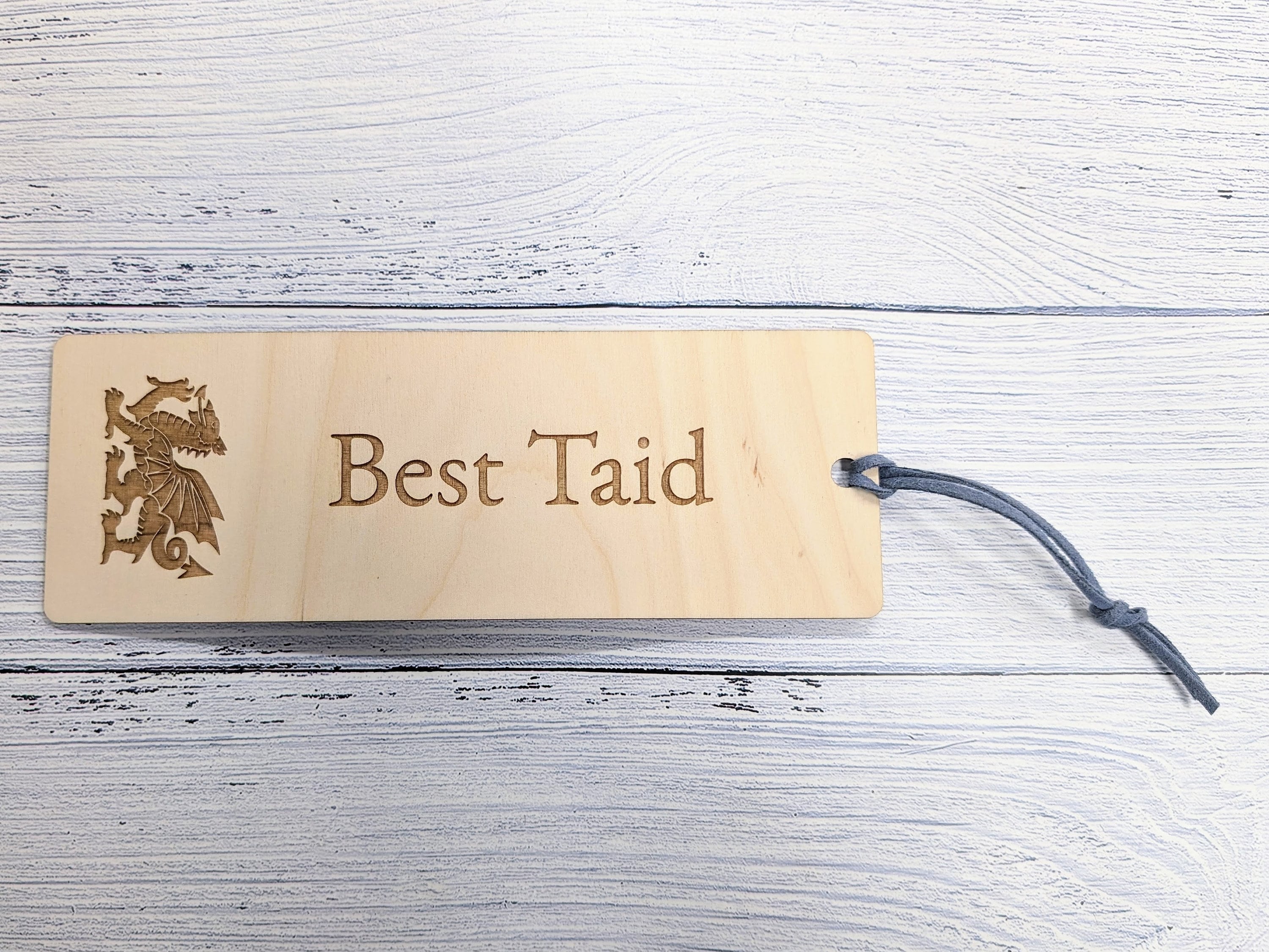 Best Taid - Welsh Dragon Engraved Wooden Bookmark, Unique Gift for Book ...