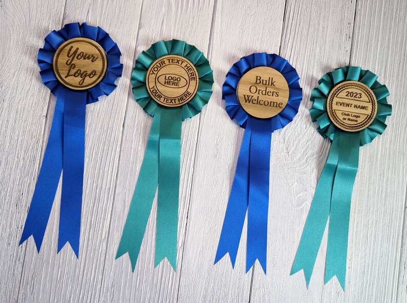 Personalised Wooden Rosette's | Free Design Service | Customised 90mm ...