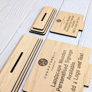 Personalised Wooden Table Signs - Custom Text, Logo, Freestanding ...
