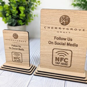 Personalised NFC Wooden 'follow Us' Sign: Custom Social Media Link - Etsy
