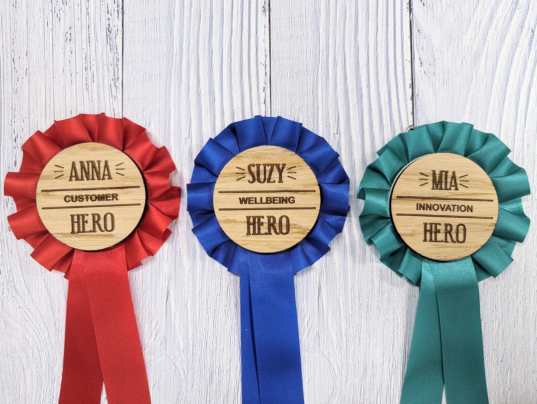 Personalised Employee Recognition Hero Rosette - Celebrate Your Heroes ...