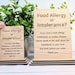 Personalised Wooden Food Allergy Sign – Freestanding Oak Café ...