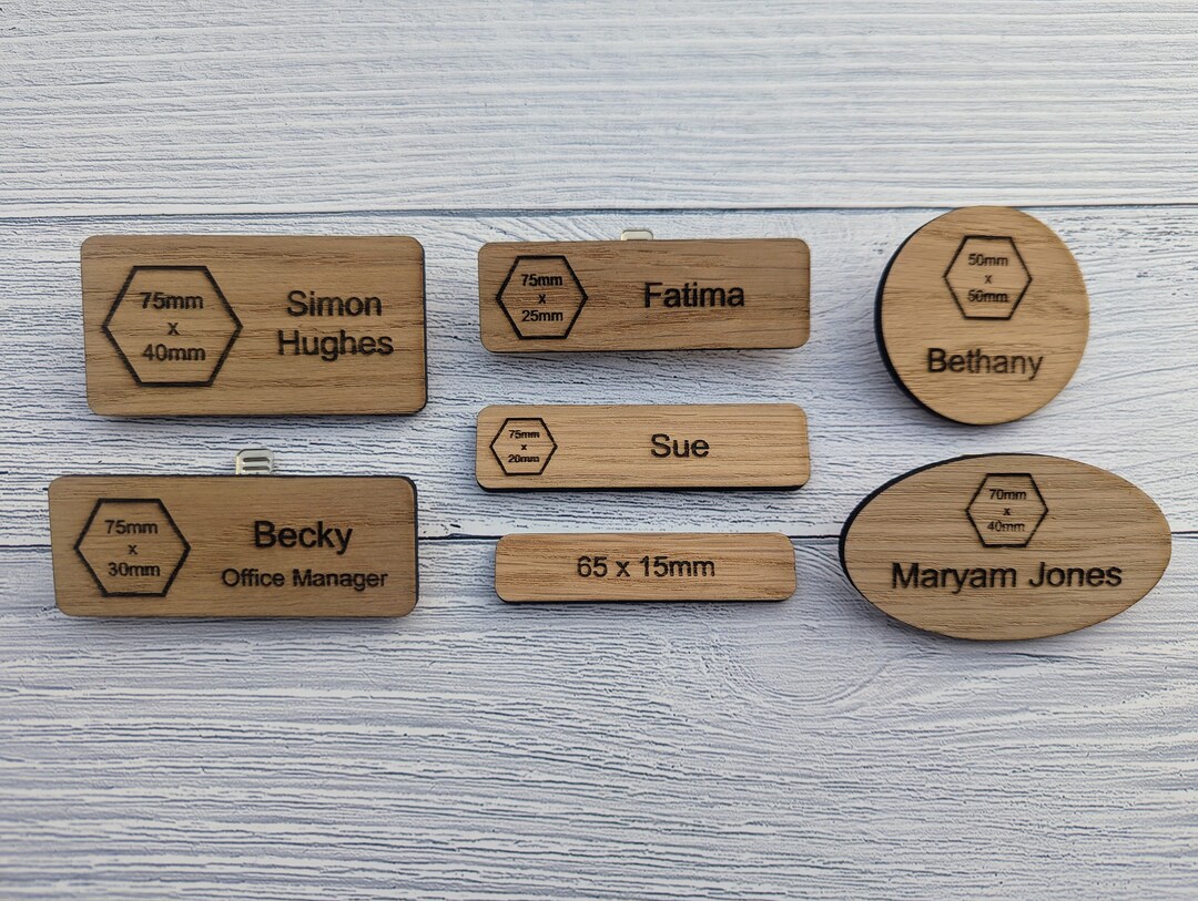 Conference Name Badges, Custom Wooden Name Badges for Conferences and ...
