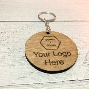Personalised Wooden Keyrings | Oak Keyrings | Oak Keyfobs | Logo Key ...