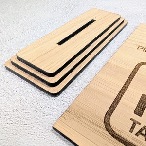 NFC Google Review Sign – Oak Veneered Business Review Display, Tap to ...
