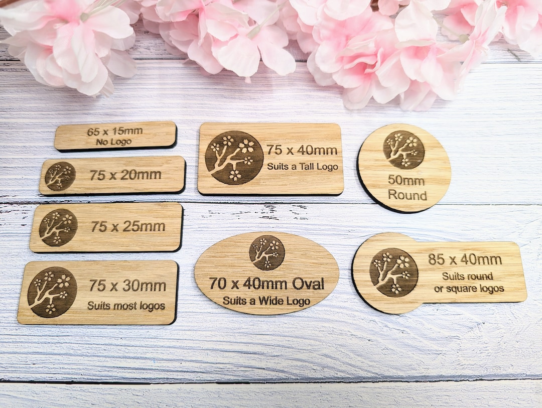 Wooden Name Badges, Custom Oak Veneered - Business & Retail, Eco ...