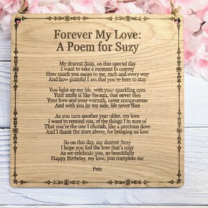 Personalised Poem Sign | Traditional Style Engraved Wall Plaque | Oak ...