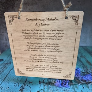 Wooden Poem Sign, Personalised - Custom Poem Gift for Anniversary ...