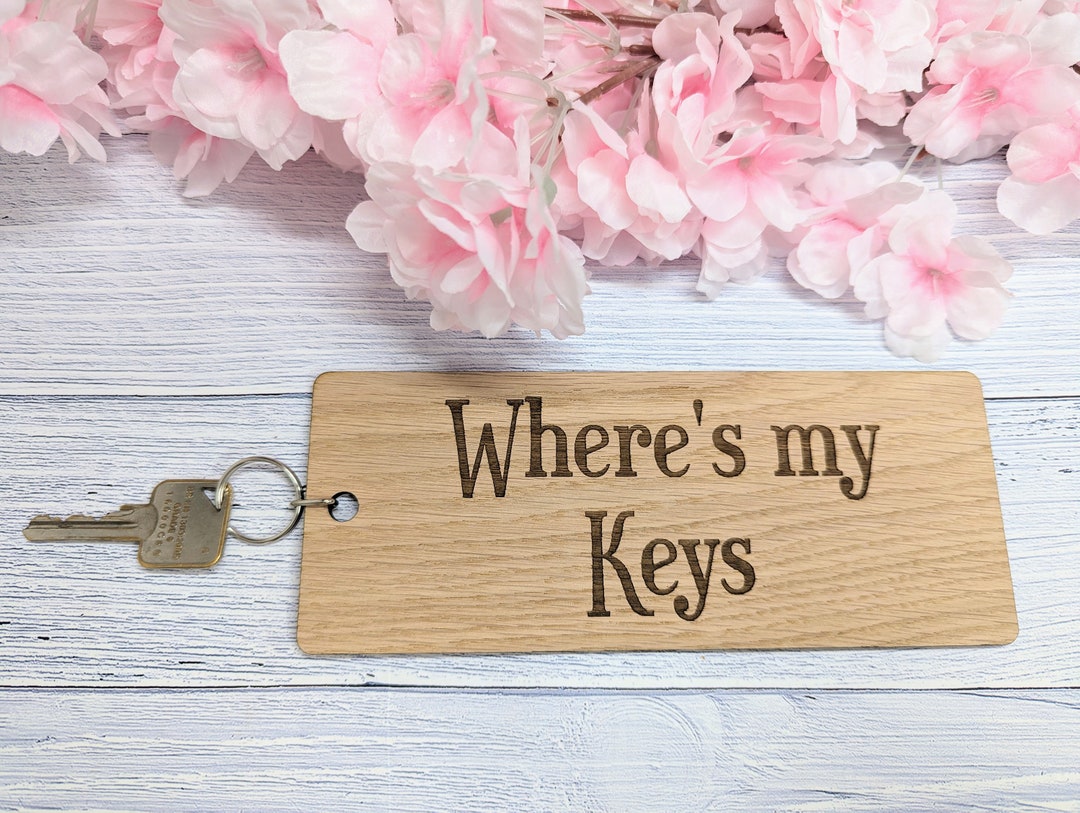 Extra-large 200x80mm "where's My Keys" Wooden Keyring - Ideal for First ...
