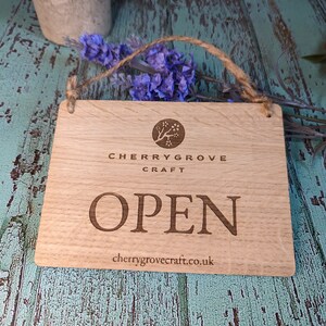 Personalised Wooden Open and Closed Sign for Business - Eco-friendly 2 ...