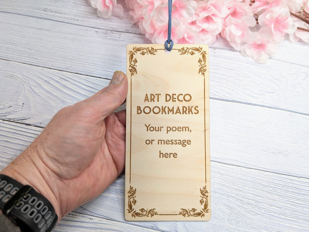Personalised Wooden Bookmark: Art Deco Poem, Eco-friendly Birch - Etsy