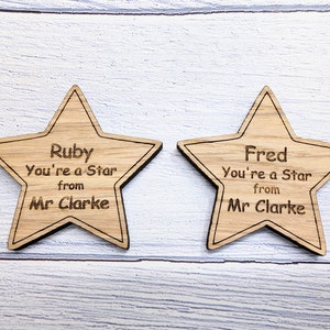 Personalised 'you're a Star' Hug Token - Wooden Student Gift, End of ...