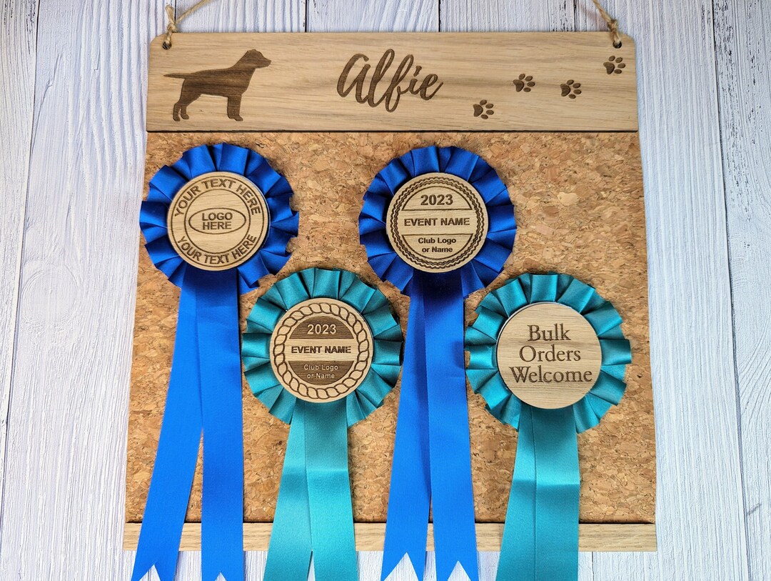 Personalised Wooden Labrador Rosette Holder | Add Your Dog's Name ...