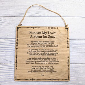 Personalised Poem Sign | Traditional Style Engraved Wall Plaque | Oak ...