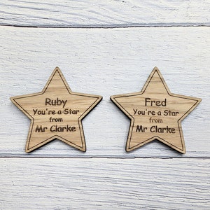 Personalised 'you're a Star' Hug Token - Wooden Student Gift, End of ...