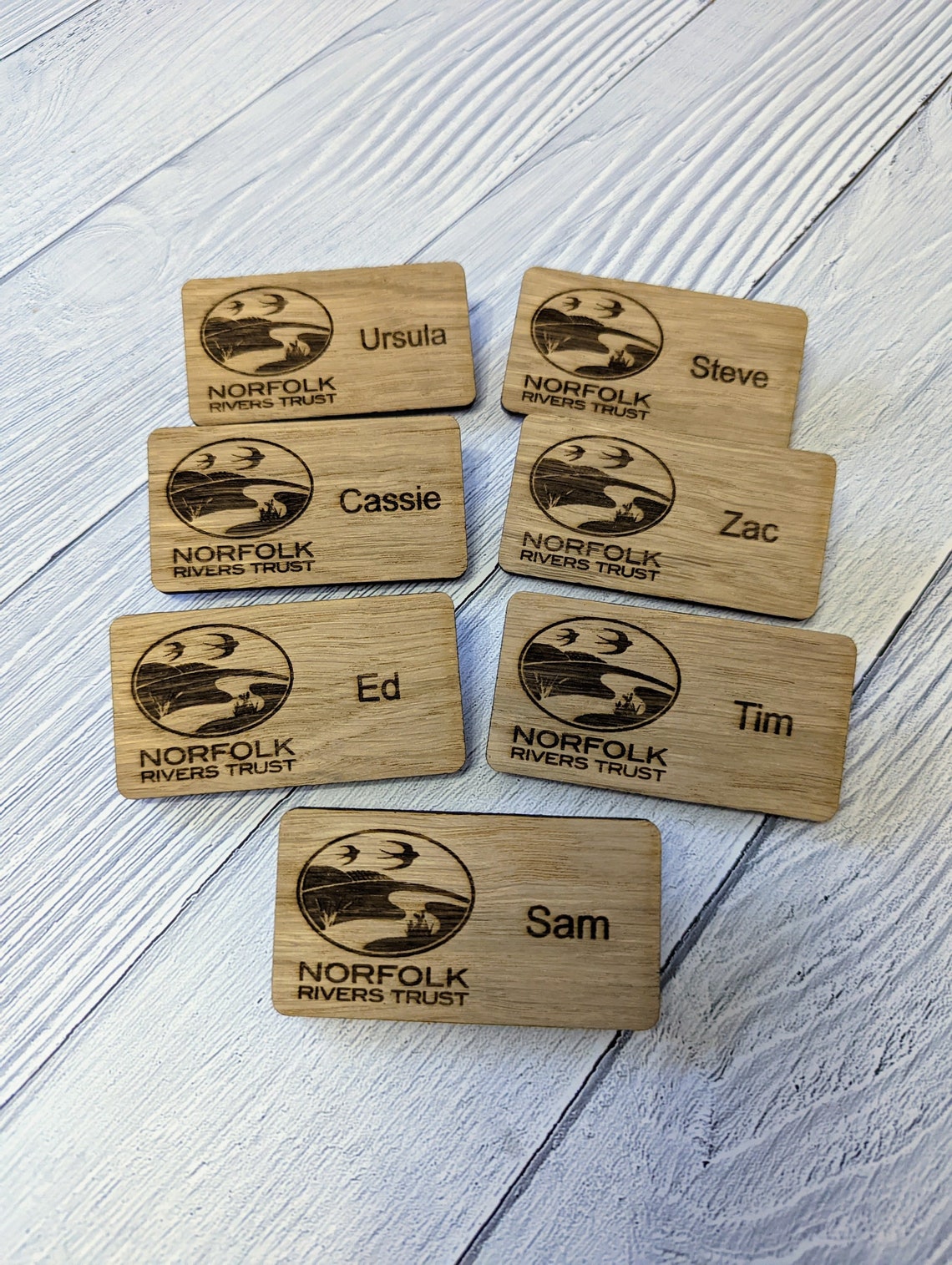 Magnetic Personalised Name Badges Logo Name Badges Oak - Etsy UK