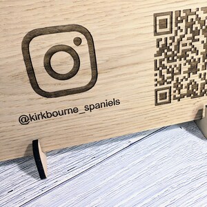 Handmade Wooden Social Media Sign | Custom QR Codes for Website ...