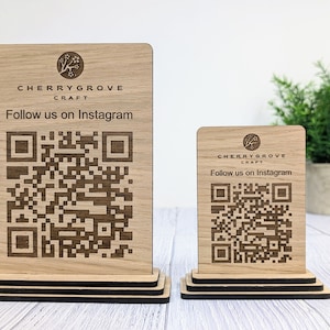Follow Us on Instagram - QR Code - Custom Wooden Table Sign ...