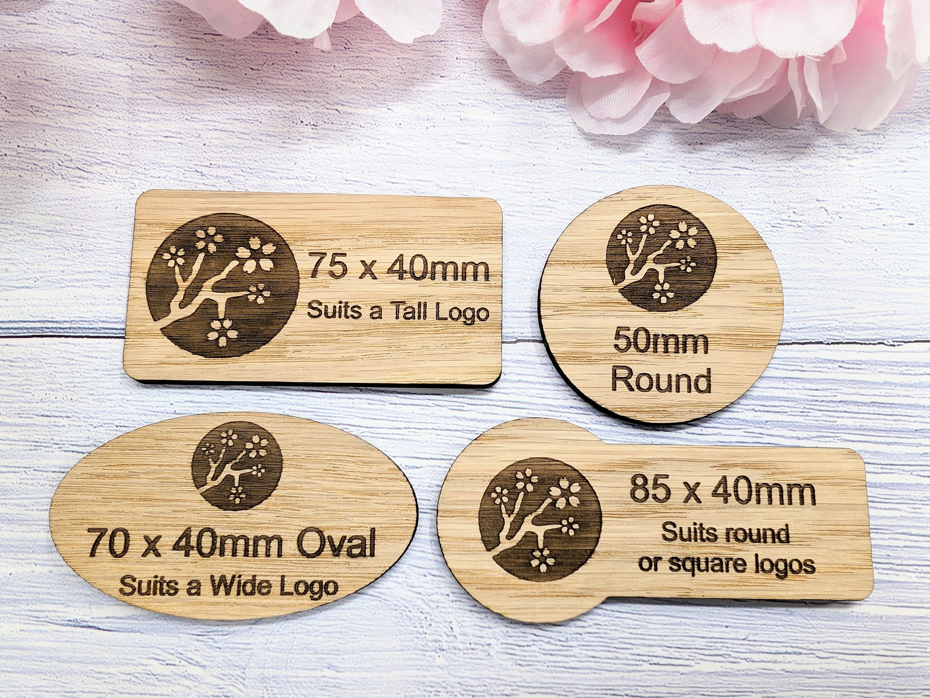 Wooden Name Badges, Custom Oak Veneered - Business & Retail, Eco ...