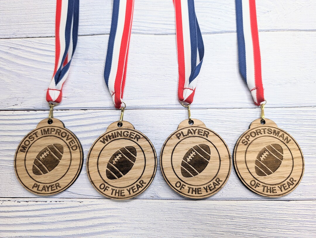 Custom Rugby-themed Wooden Medals - Personalised Sports Awards for ...