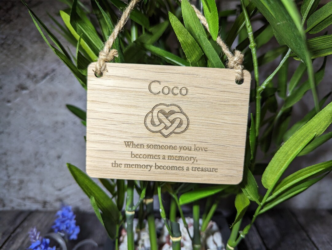 Personalised in Memory Sign | Custom Engraved Wooden Memorial Plaque ...