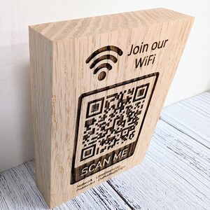 Wifi QR Code Oak Sign, Join Our Wifi, Custom Oak Sign With QR Code ...