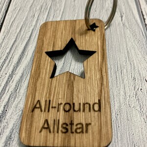 Engraved Oak Wood Employee Appreciation Keyring: Personalised Staff ...