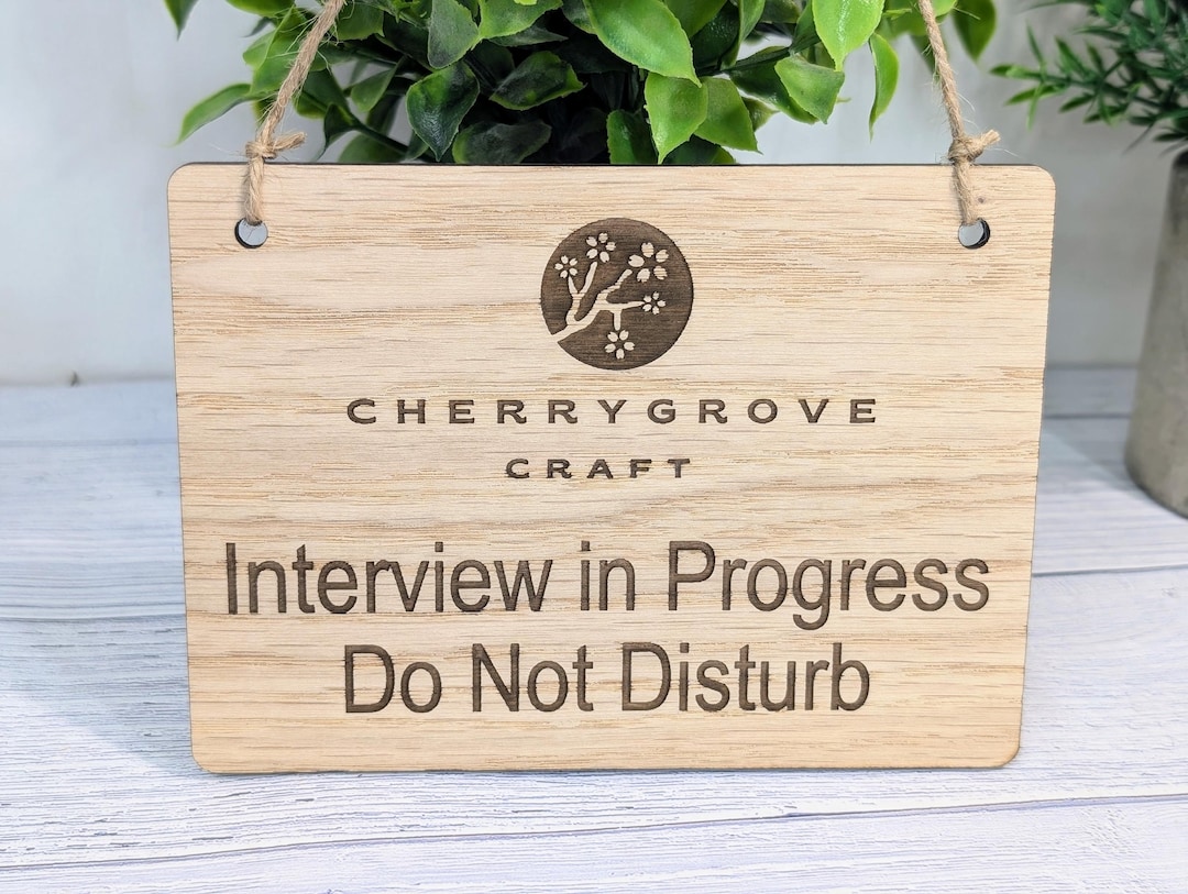 Interview in Progress Sign – Do Not Disturb Wooden Hanging Sign With ...