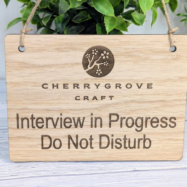 Interview in Progress Sign - Etsy